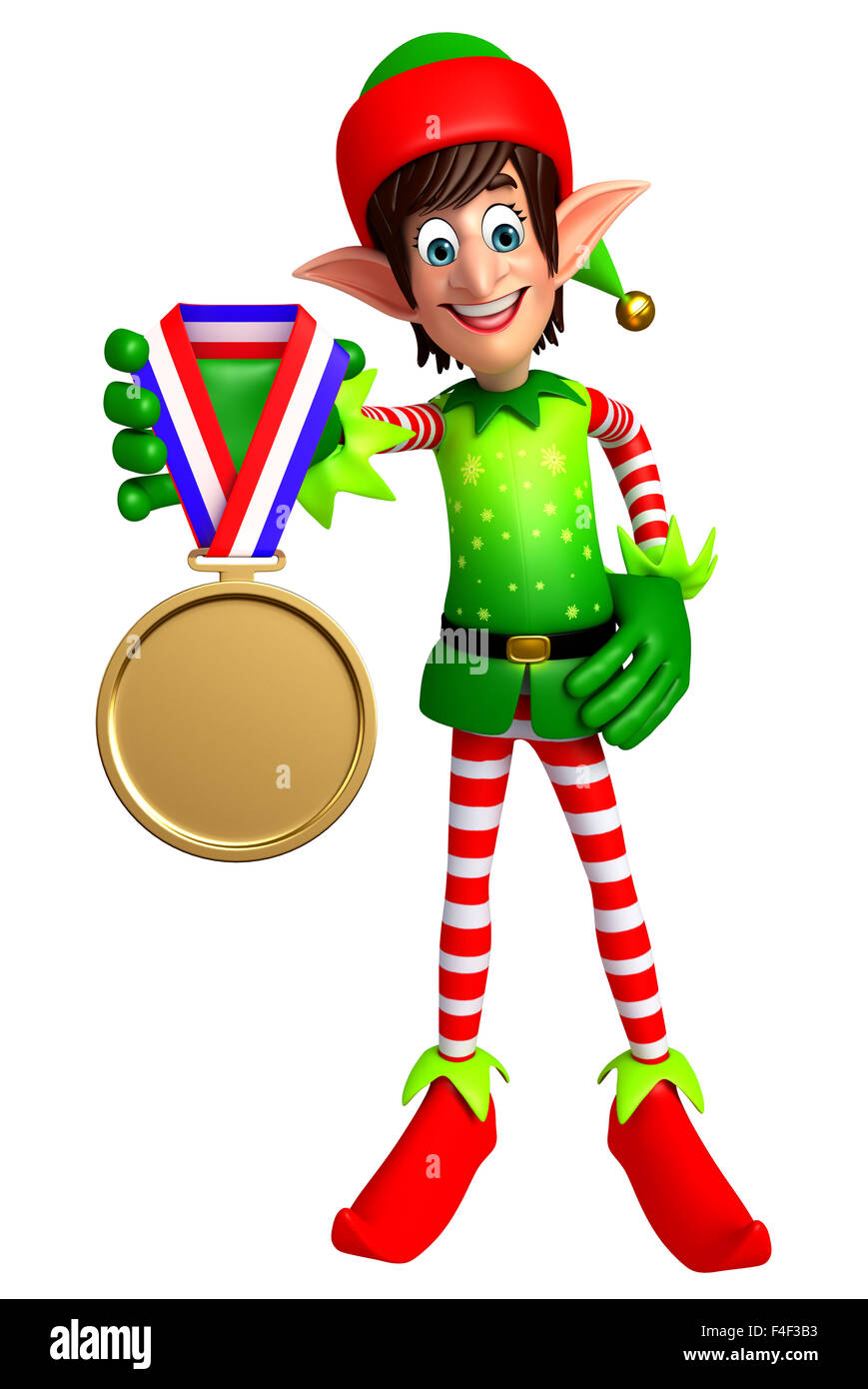3d rendered illustration of elves with medal Stock Photo - Alamy