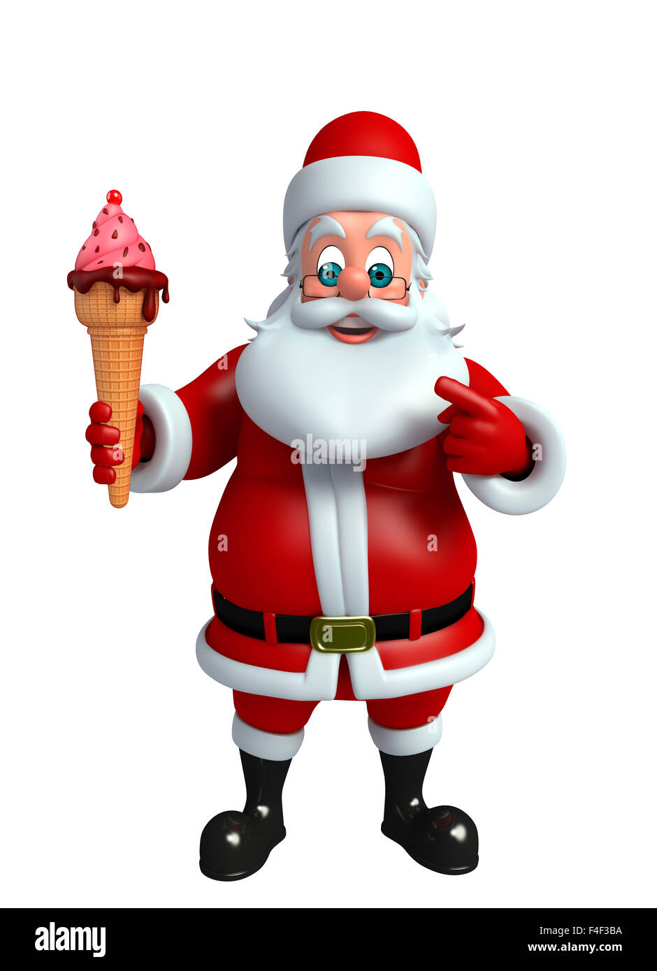 3d rendered illustration of santa claus with icecream Stock Photo - Alamy