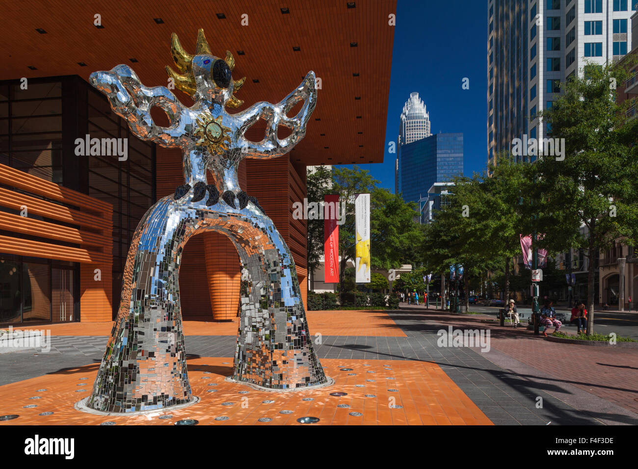 North Carolina, Charlotte, Bechtler Museum of Modern Art, exterior with ...