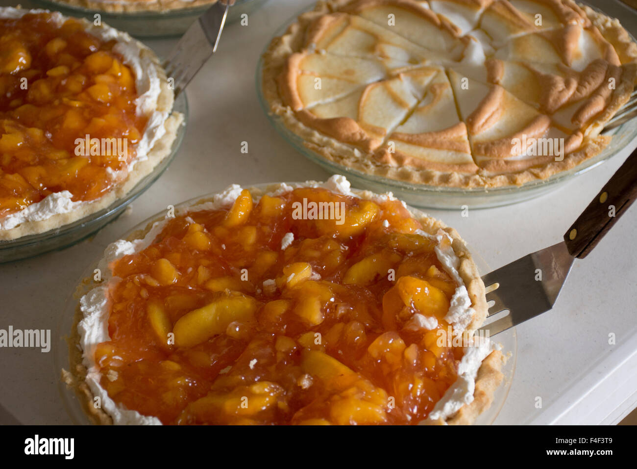 Ohio, Geauga County, Middlefield. Assorted Amish country homemade pies ...