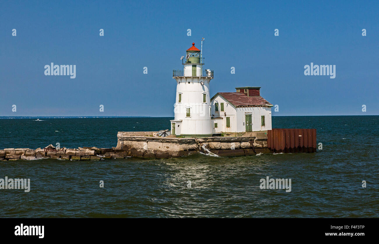 A view of Cleveland Lighthouse from Lake Erie sailing into Cleveland ...