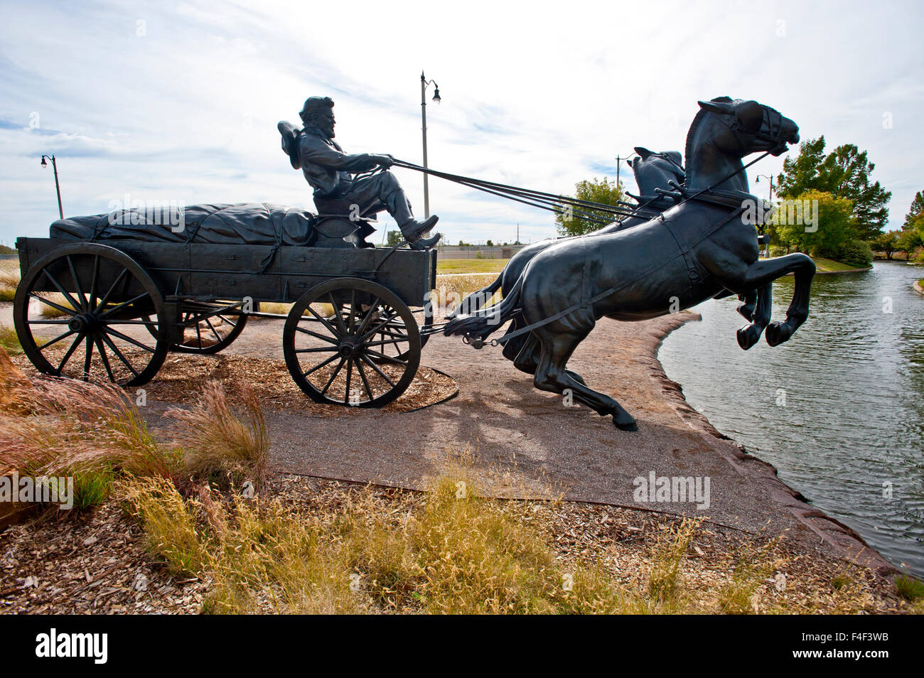 USA, Oklahoma, Oklahoma City, Centennial Land Run Monument, Larger than ...