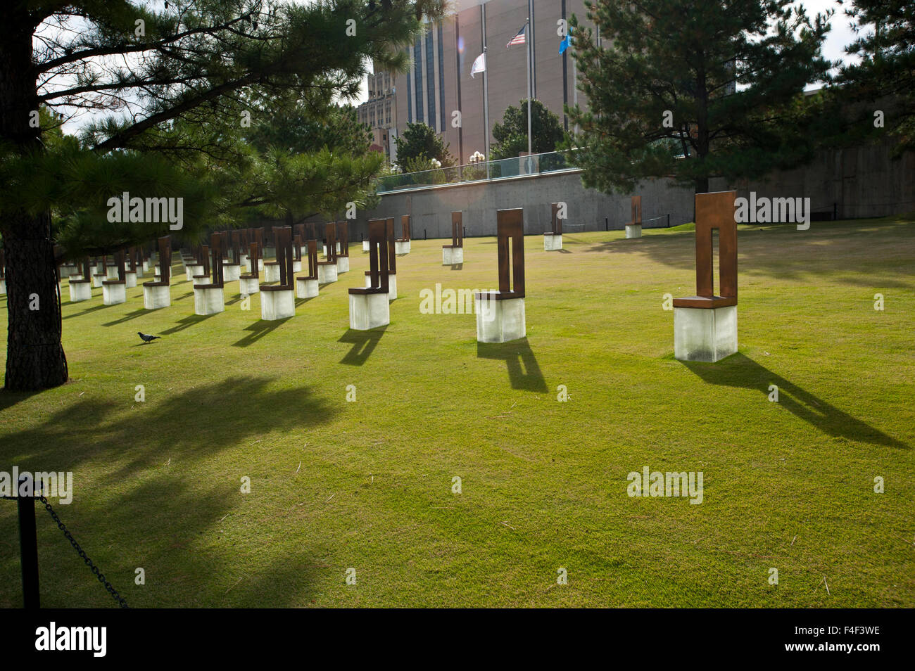 USA, Oklahoma, Oklahoma City, Murrah Federal Building Memorial, Field ...