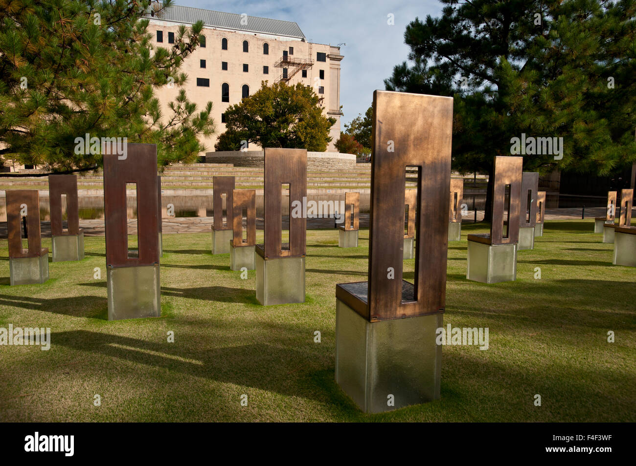 USA, Oklahoma, Oklahoma City, Murrah Federal Building Memorial, Field ...