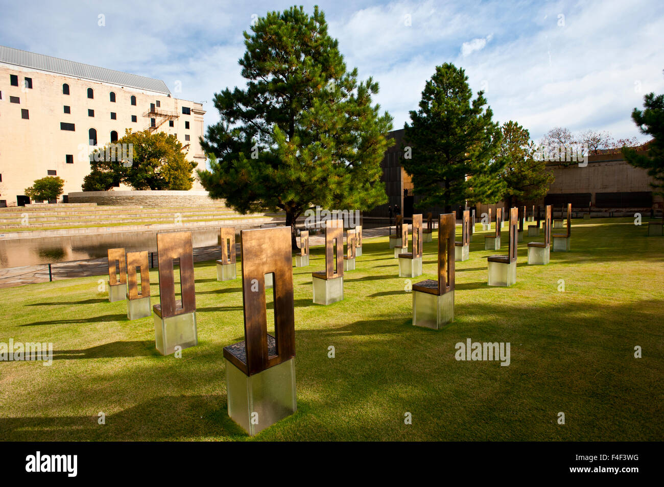 USA, Oklahoma, Oklahoma City, Murrah Federal Building Memorial, Field ...