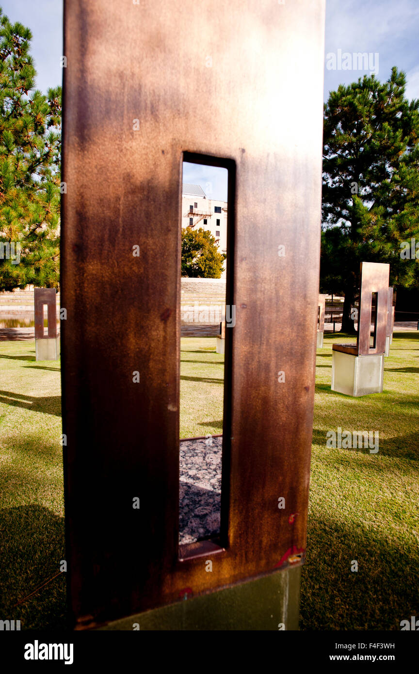 USA, Oklahoma, Oklahoma City, Murrah Federal Building Memorial, Field ...