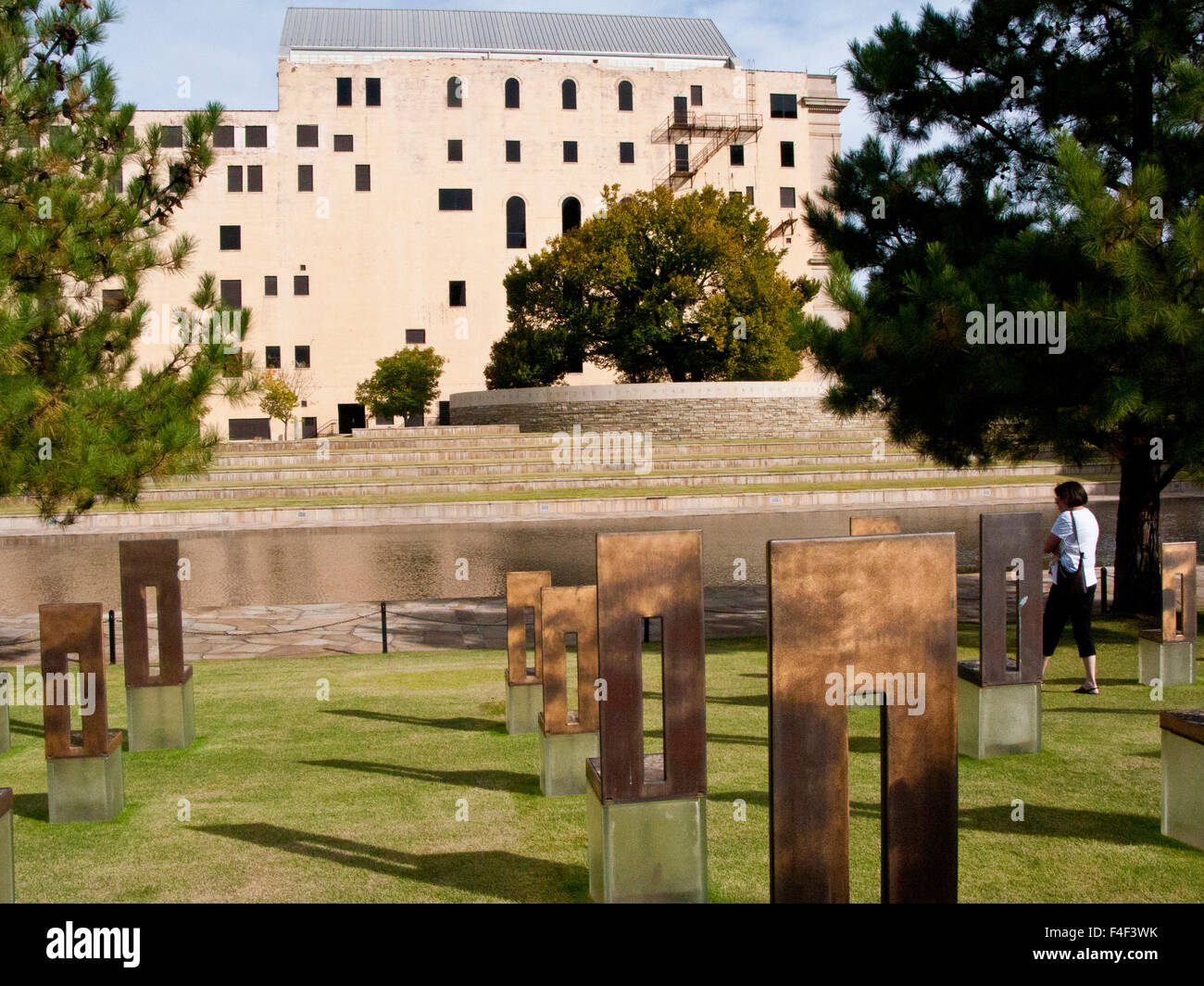 USA, Oklahoma, Oklahoma City, Murrah Federal Building Memorial, Field ...