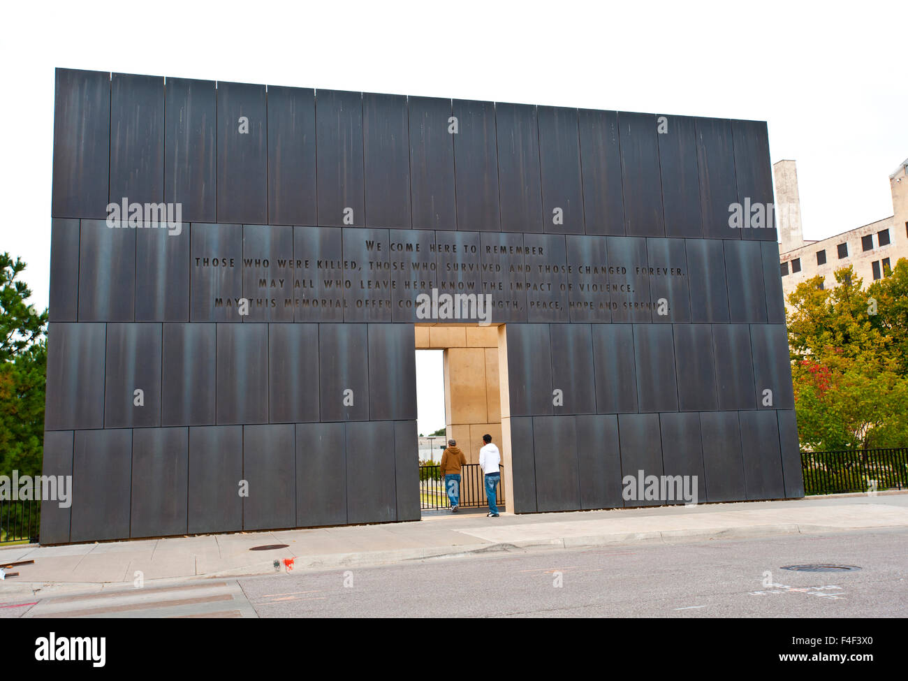 USA, Oklahoma, Oklahoma City, Murrah Federal Building Memorial, Gates ...