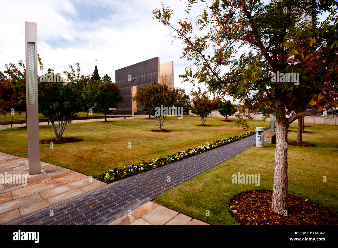 USA, Oklahoma, Oklahoma City, Murrah Federal Building Memorial, Gates ...