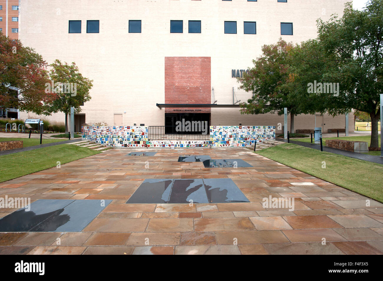 USA, Oklahoma, Oklahoma City, Murrah Federal Building Memorial, Pathway ...