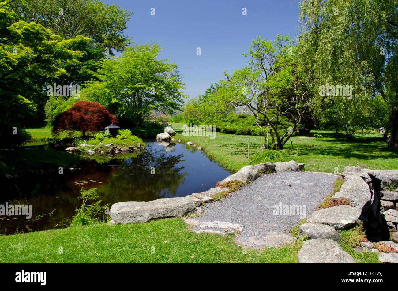 USA, Rhode Island, Bristol. Historic Blithewold Mansion, Gardens ...
