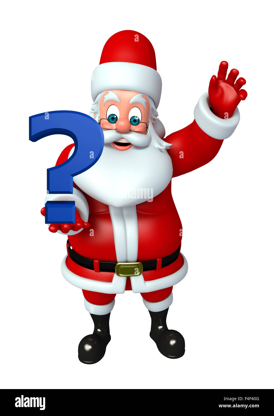 3d rendered illustration of santa claus with question mark Stock Photo ...