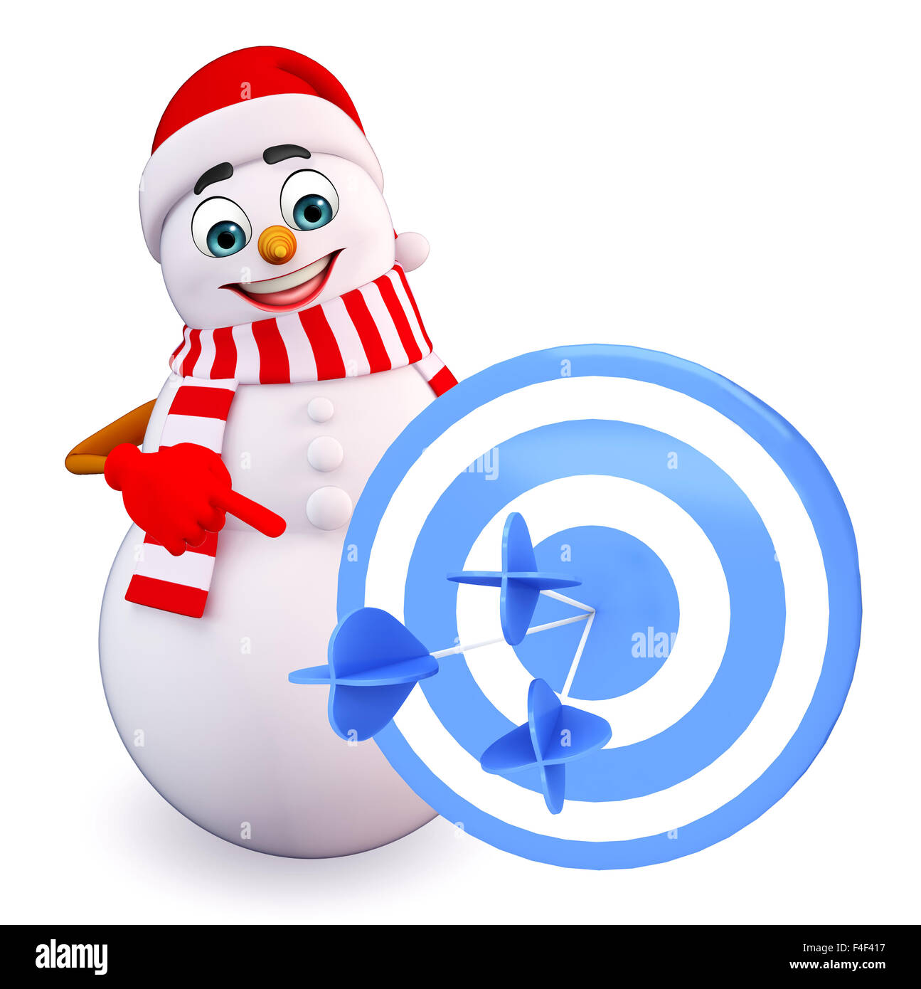 3d rendered illustration of snowman with target board Stock Photo - Alamy