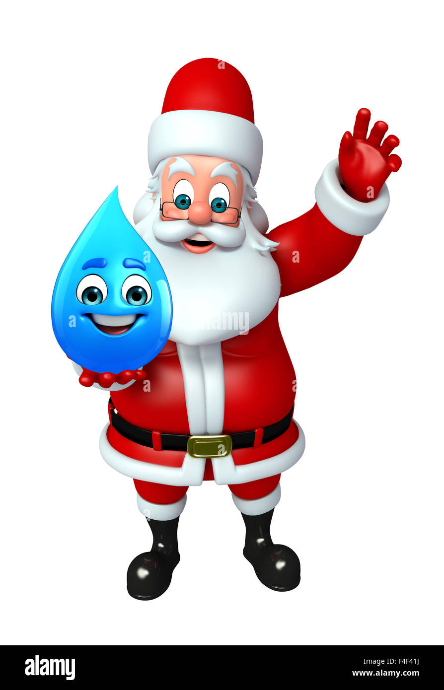3d rendered illustration of santa claus with water drop Stock Photo - Alamy