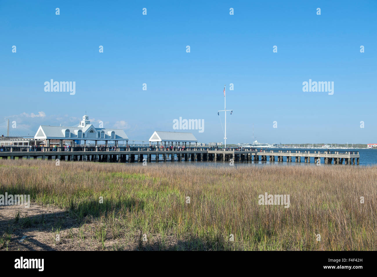 USA, South Carolina, Charleston, Vendue Wharf, Waterfront park Stock ...