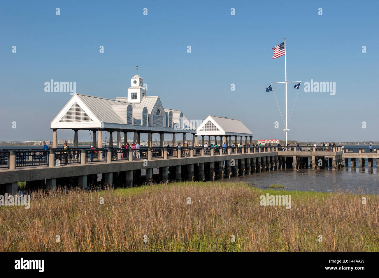 USA, South Carolina, Charleston, Vendue Wharf, Waterfront park Stock ...