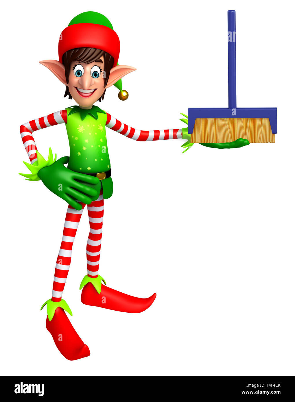 3d rendered illustration of elves with cleaning mob Stock Photo - Alamy