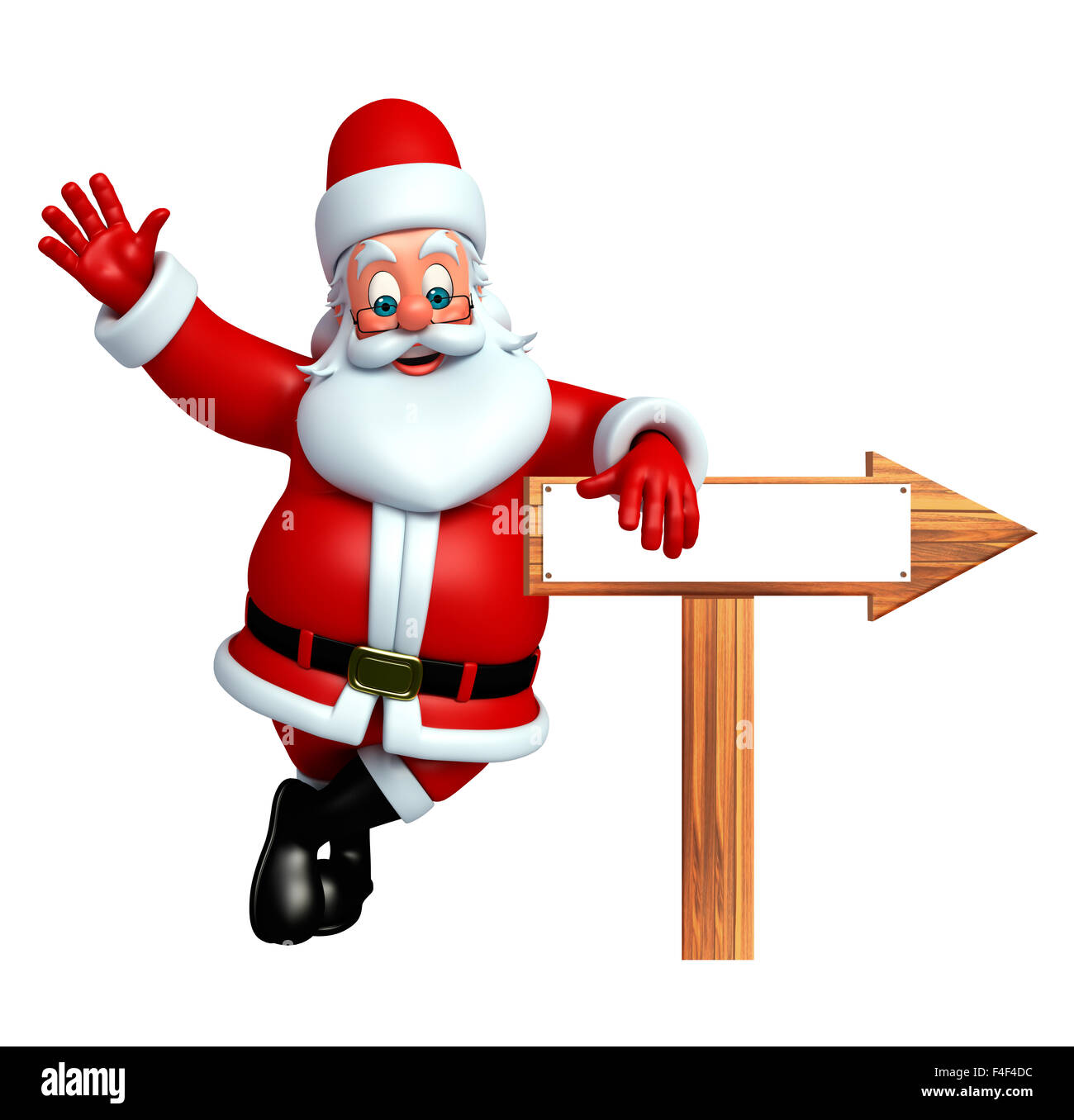 3d rendered illustration of santa claus with arrow sign Stock Photo - Alamy