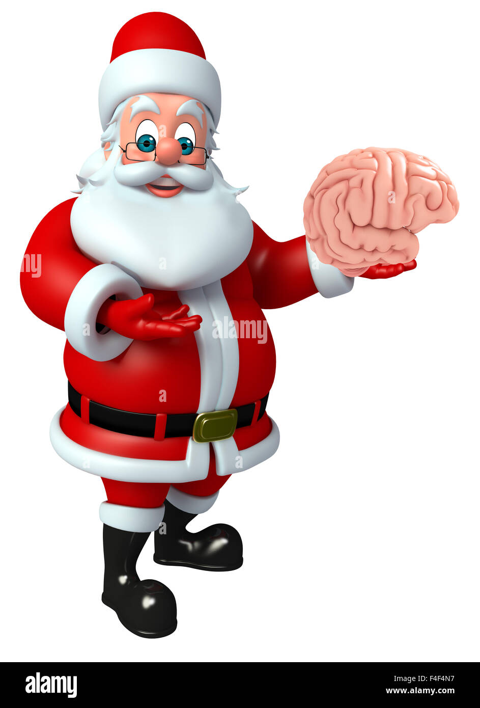 3d rendered illustration of santa claus with brain Stock Photo - Alamy