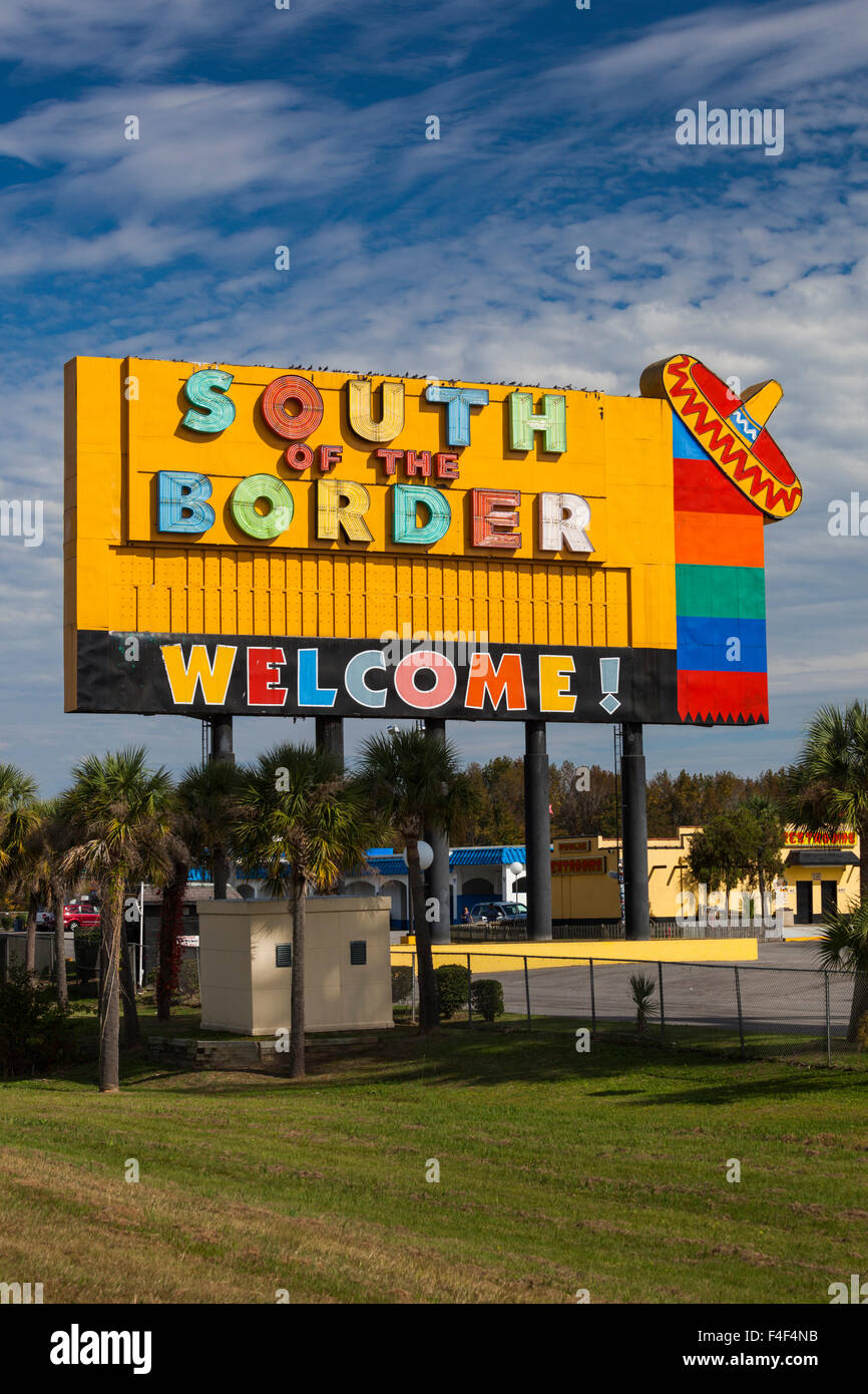 South Carolina, South of the Border, signage for famous tourist ...