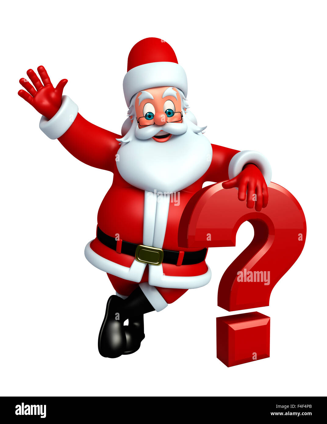 3d rendered illustration of santa claus with question mark Stock Photo ...