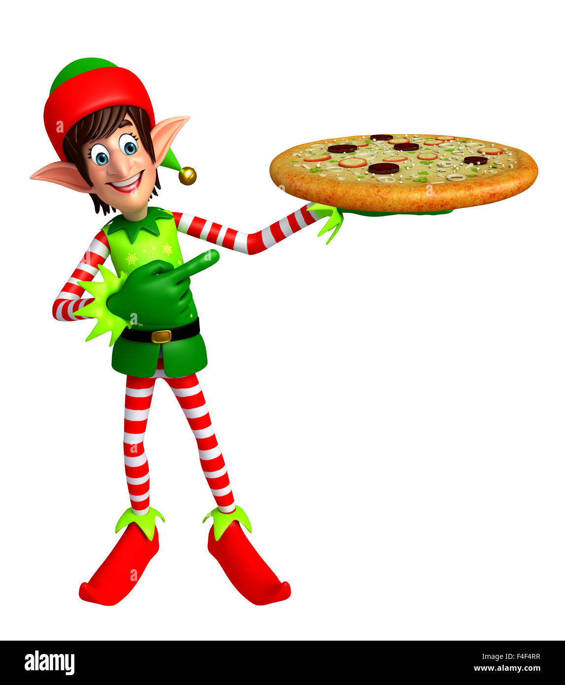 3d rendered illustration of elves with pizza Stock Photo - Alamy