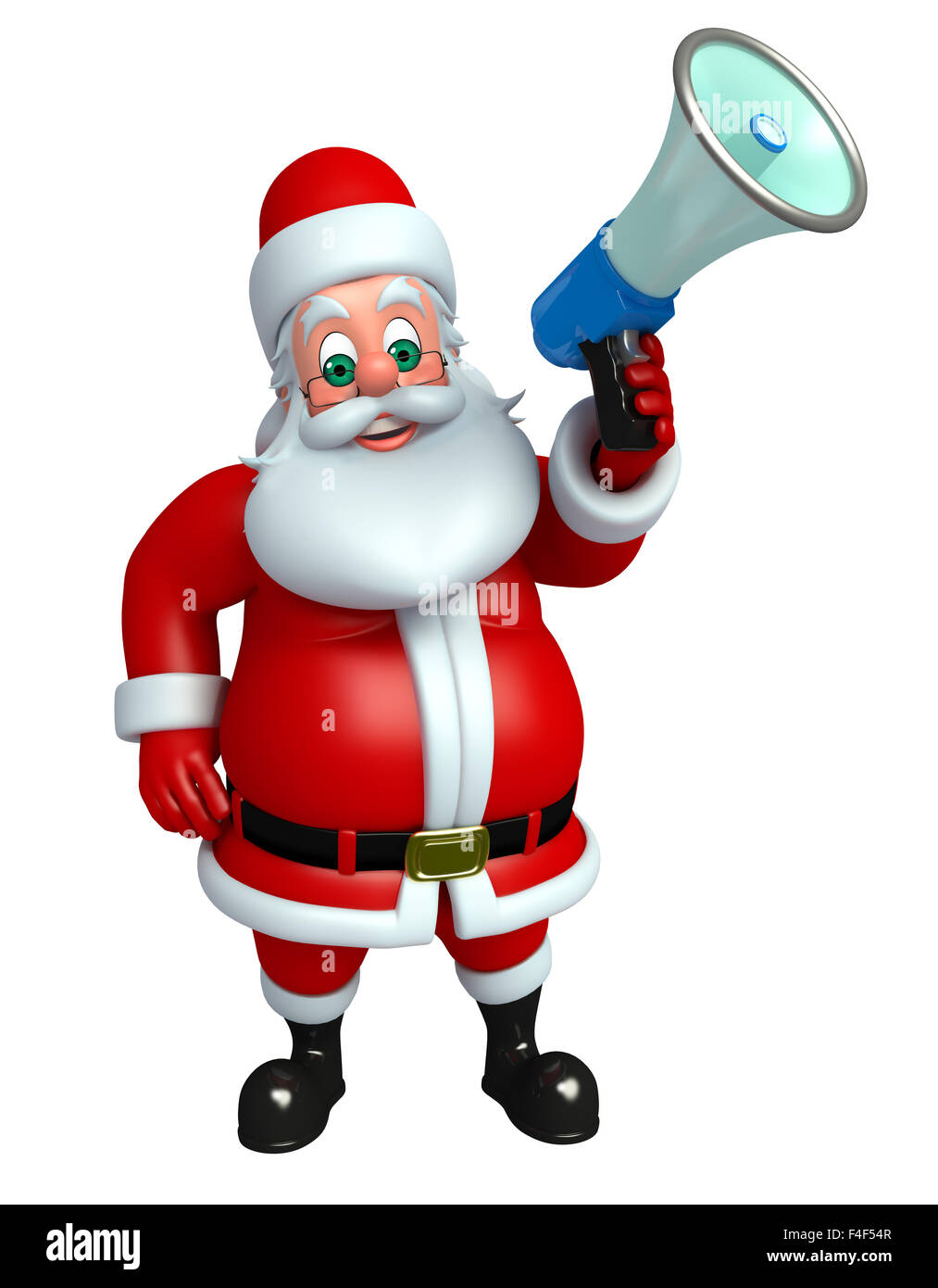 3d rendered illustration of santa claus with speaker Stock Photo - Alamy