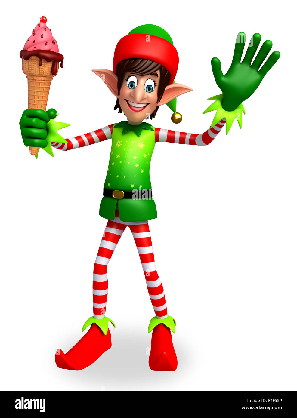 3d rendered illustration of elves with icecream Stock Photo - Alamy