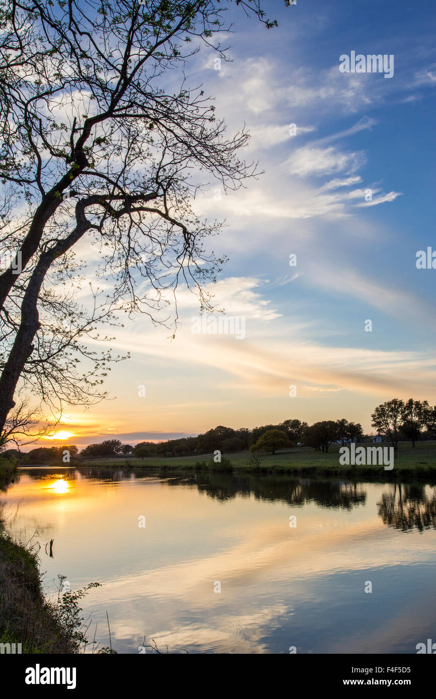 Sunset on the Pedernales River in LBJ State Park in Stonewall, Texas ...