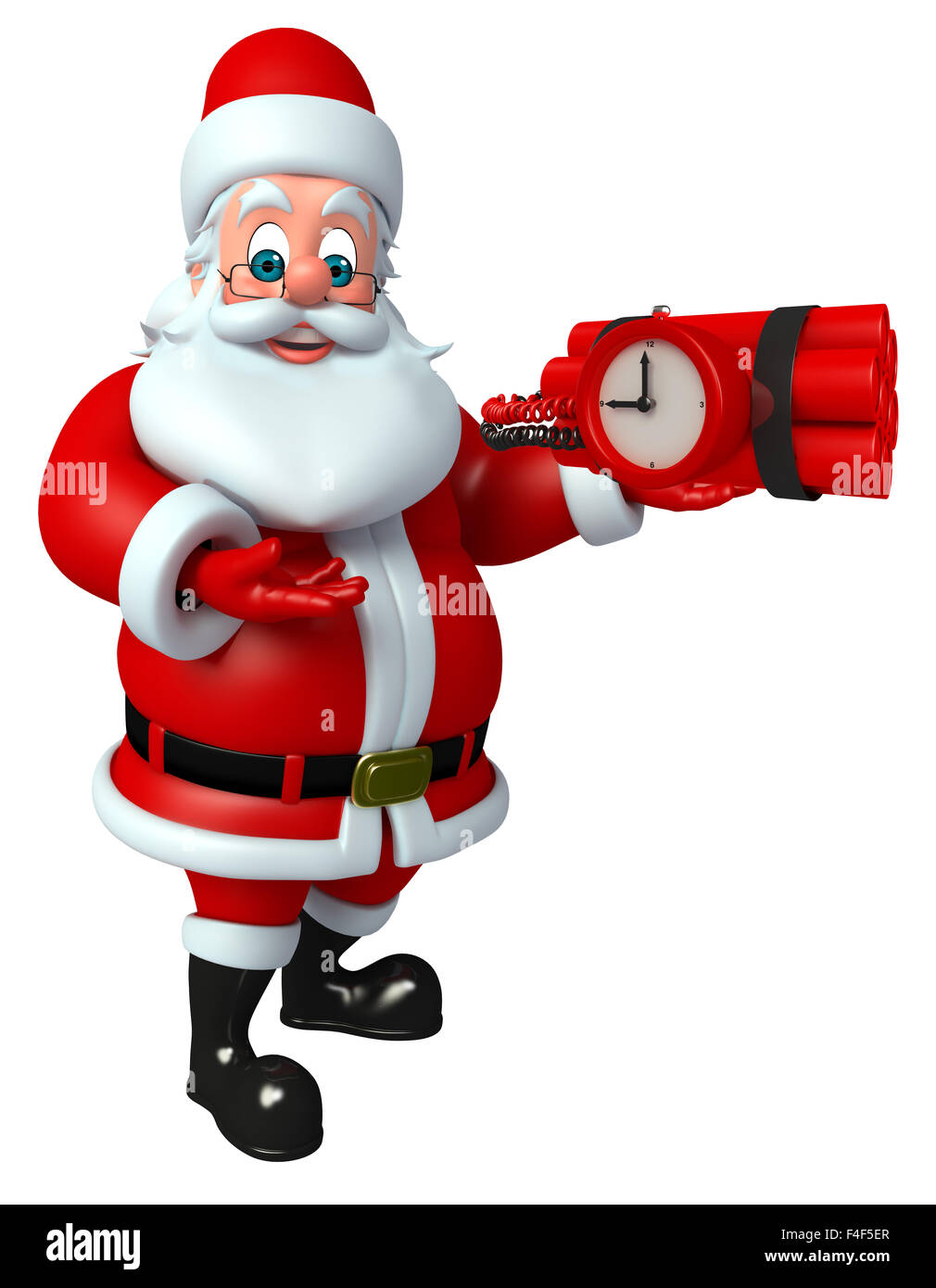 3d rendered illustration of santa claus with time bomb Stock Photo - Alamy