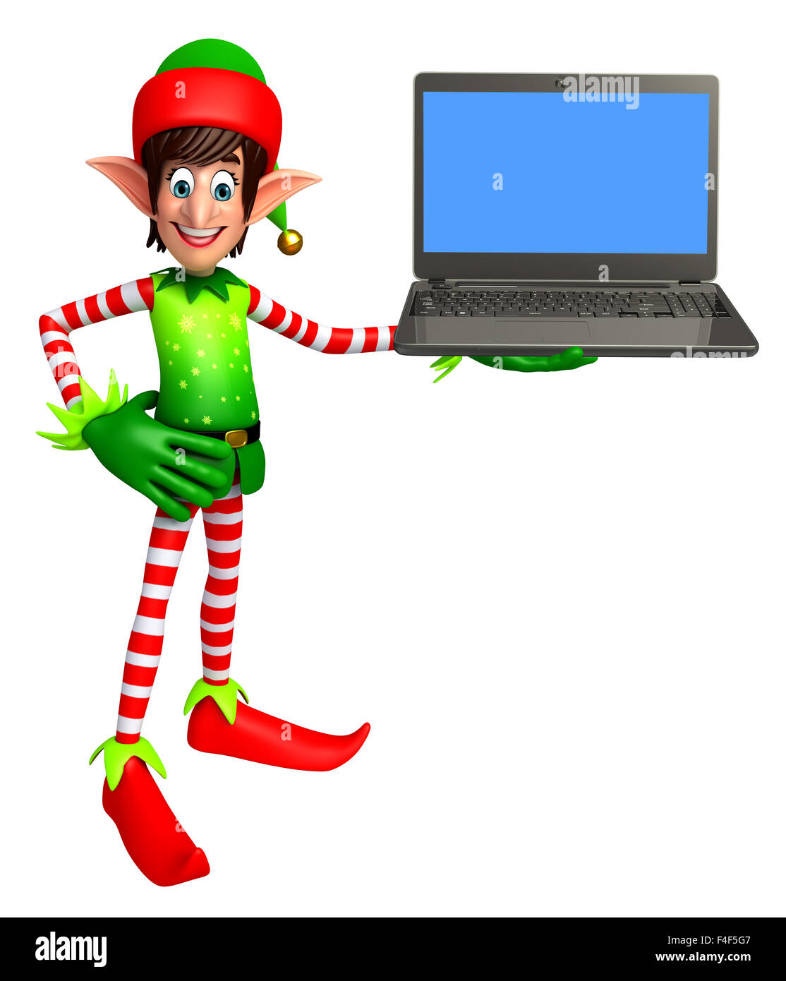 3d rendered illustration of elves with laptop Stock Photo - Alamy