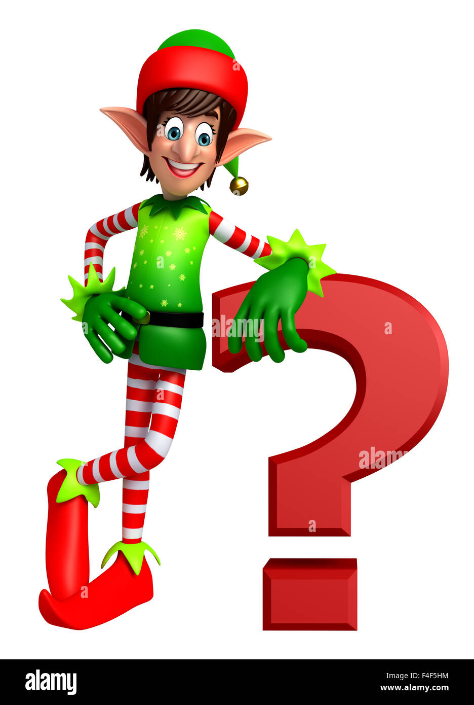 3d rendered illustration of elves with question mark sign Stock Photo ...