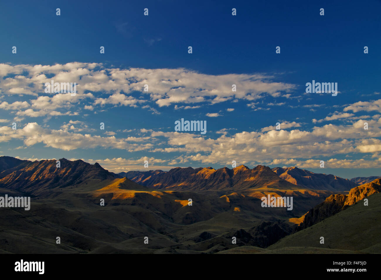 Several small mountain ranges rise above the Imnaha River Canyon, a ...