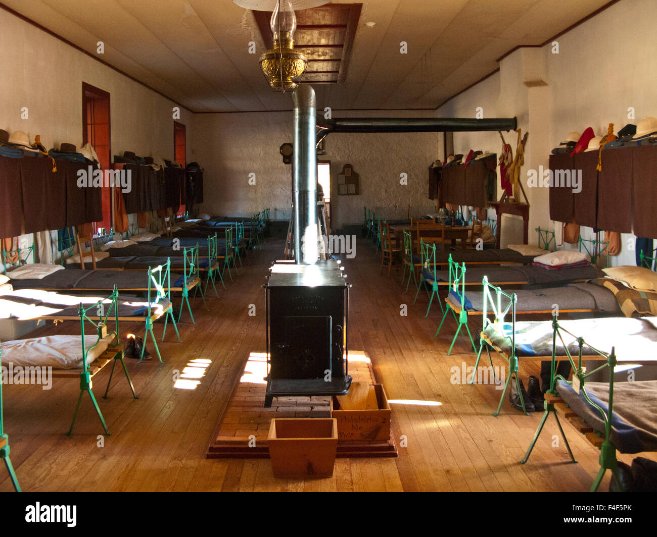 USA, Fort Davis National Historic Site, Texas, Restored Squad Room ...