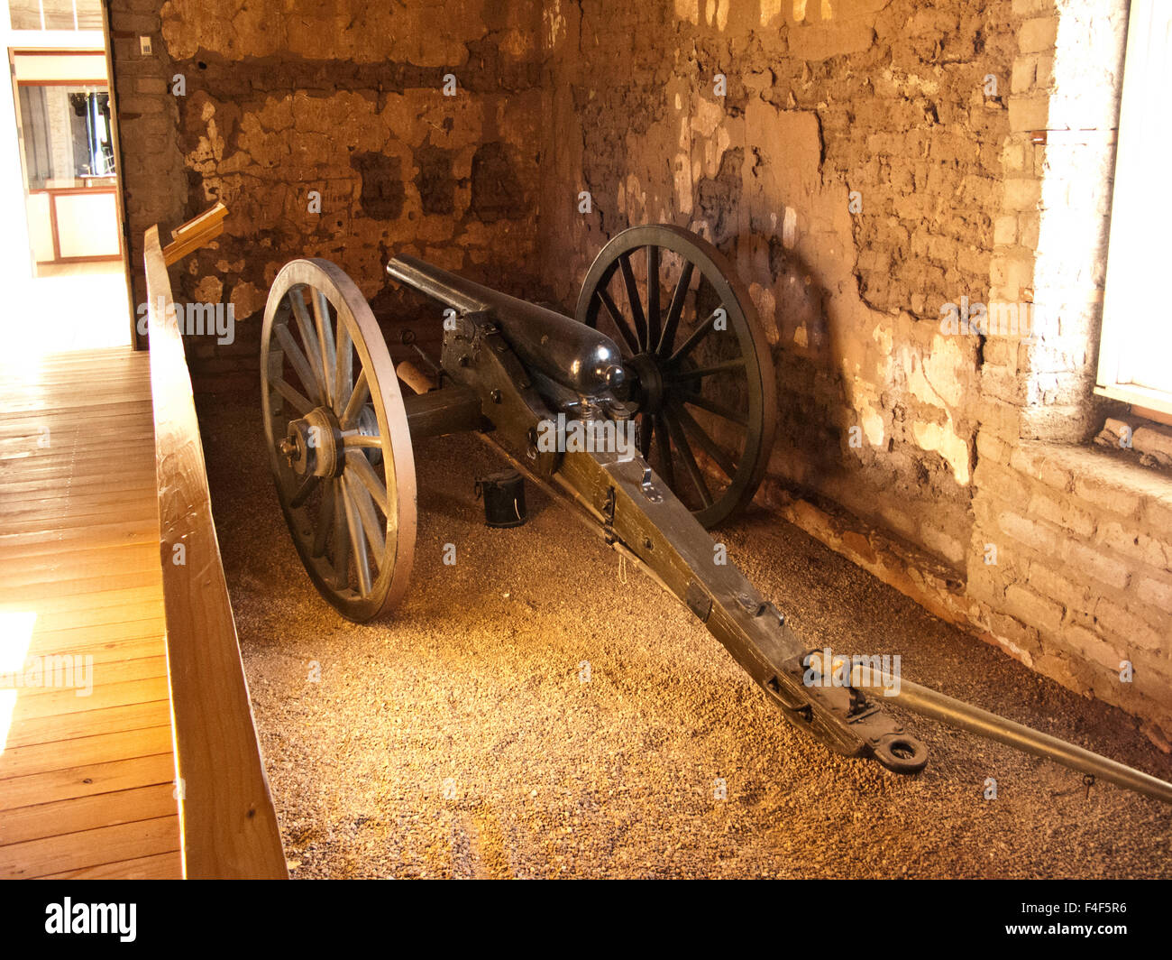 USA, Fort Davis National Historic Site, Texas, Wheeled Antique Cannon ...