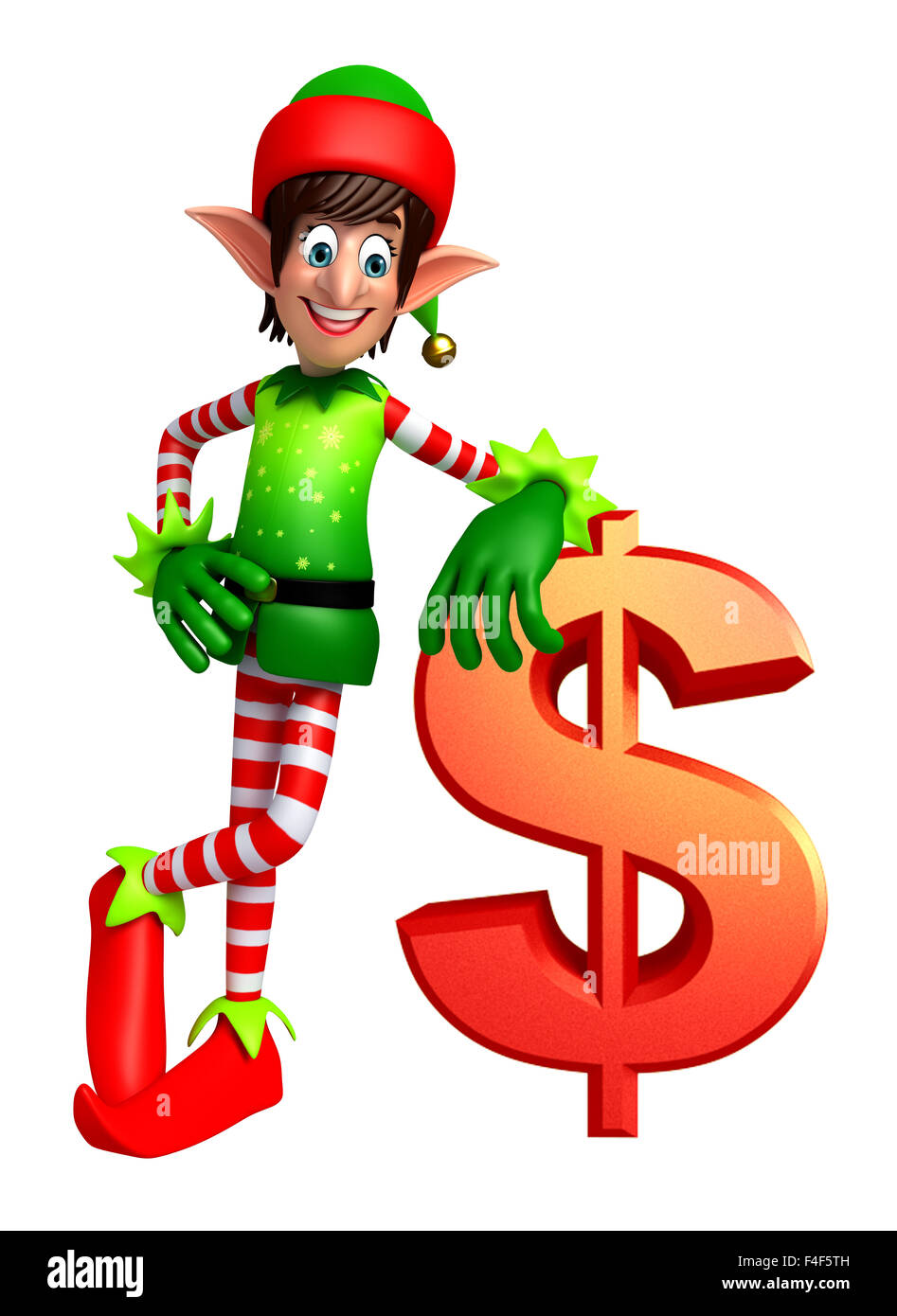 3d rendered illustration of elves with dollar sign Stock Photo - Alamy