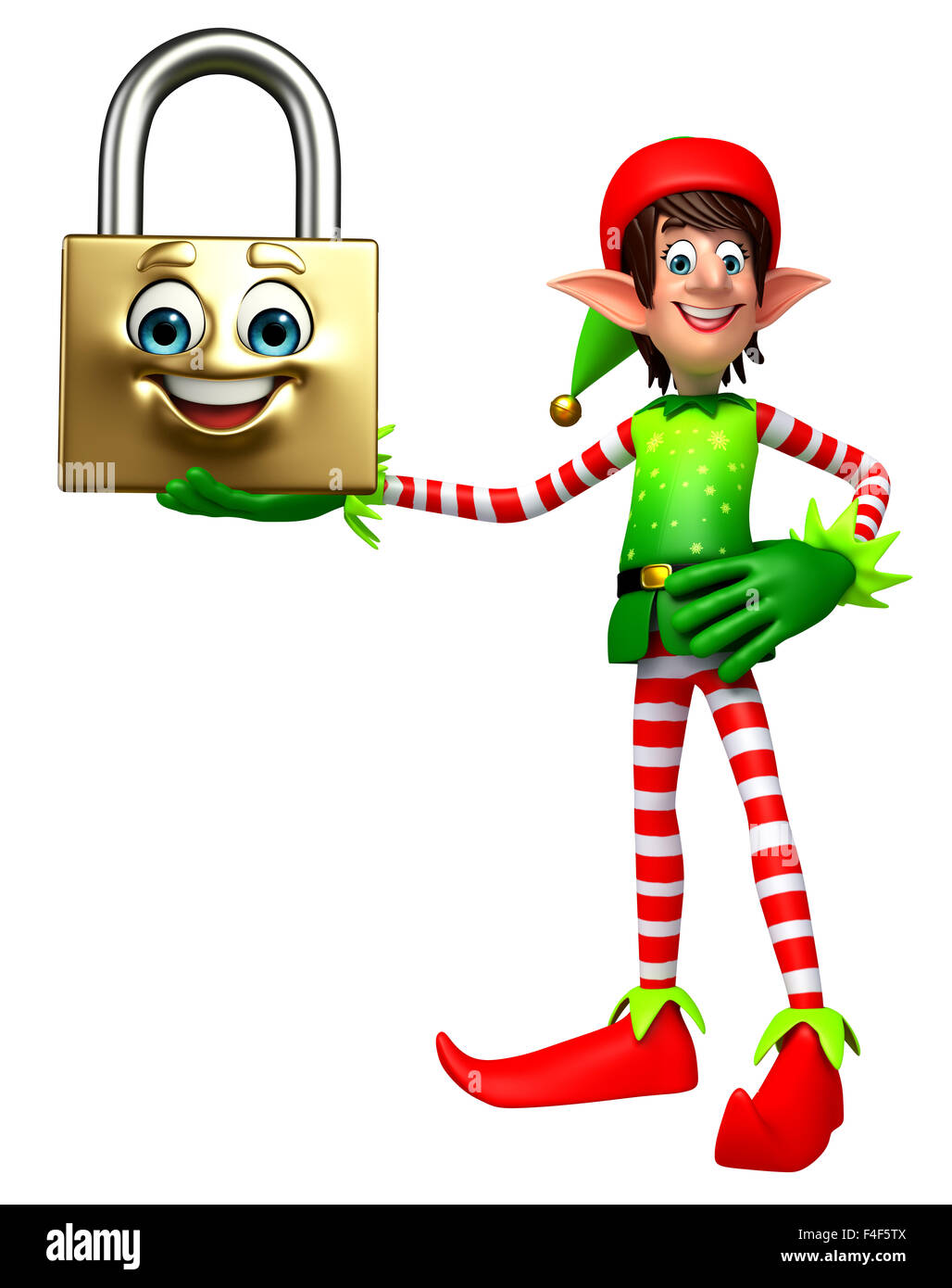3d rendered illustration of elves with lock Stock Photo - Alamy