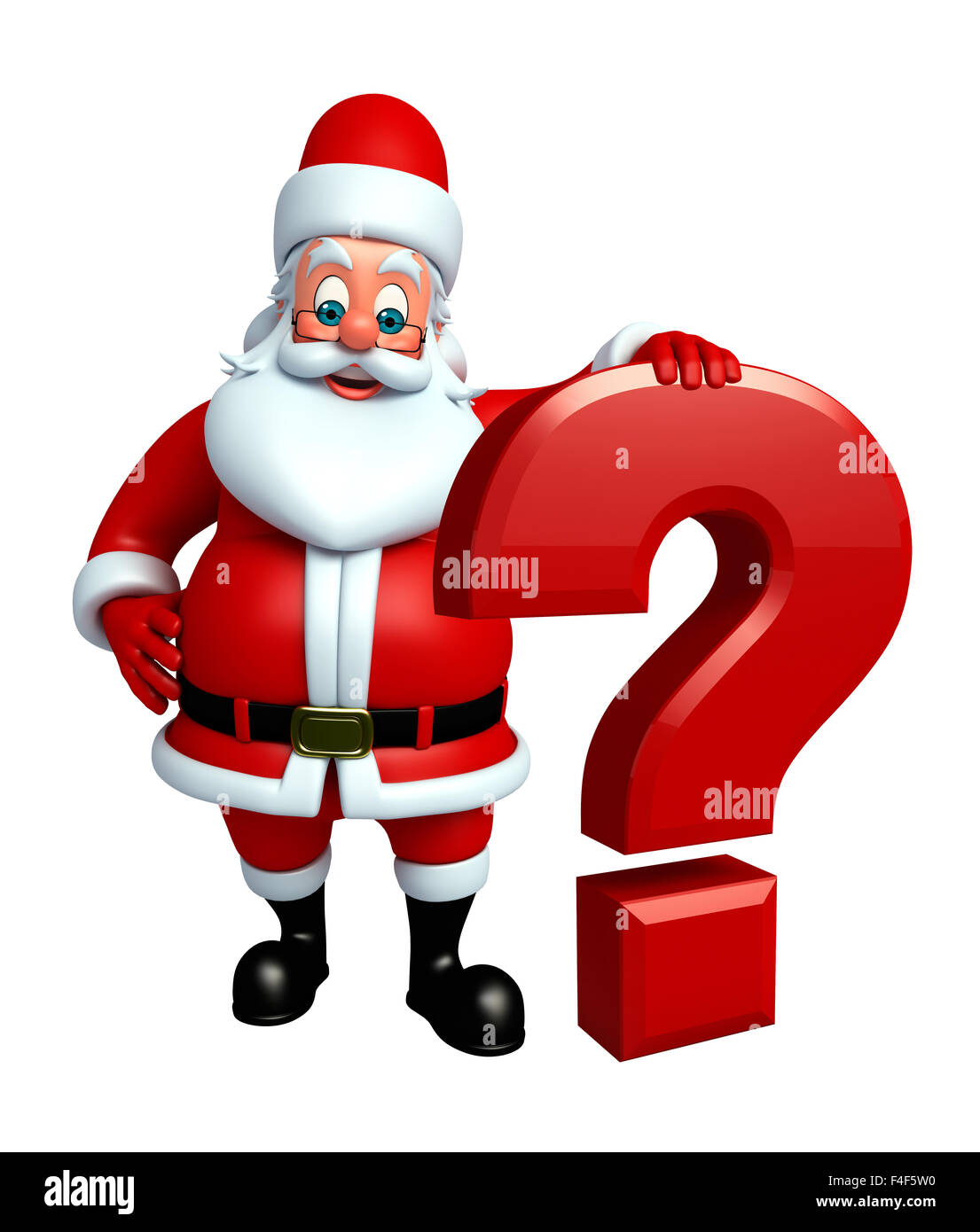 3d rendered illustration of santa claus with question mark sign Stock ...