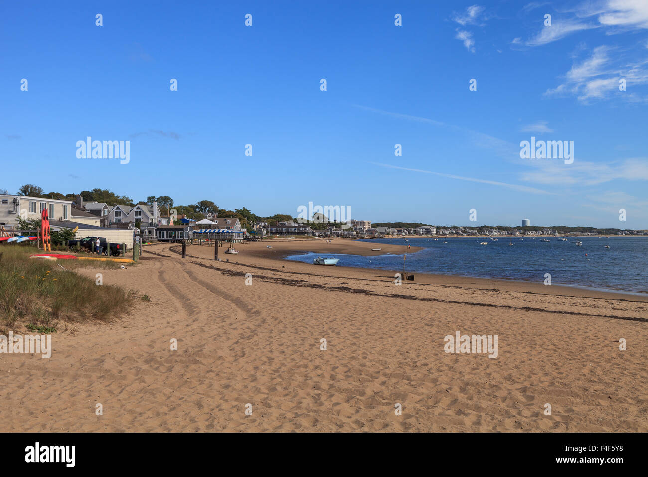Provincetown, Massachusetts, Cape Cod pier and beach and ocean view ...