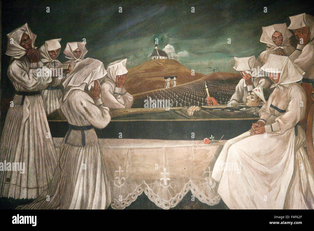 Wall mural created by Croatian artist Maxo Vanka of 'Mother Raises Her ...