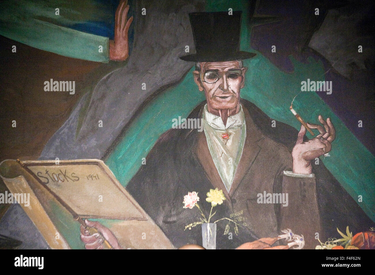 Detail of wall mural created by Croatian artist Maxo Vanka of 'The ...