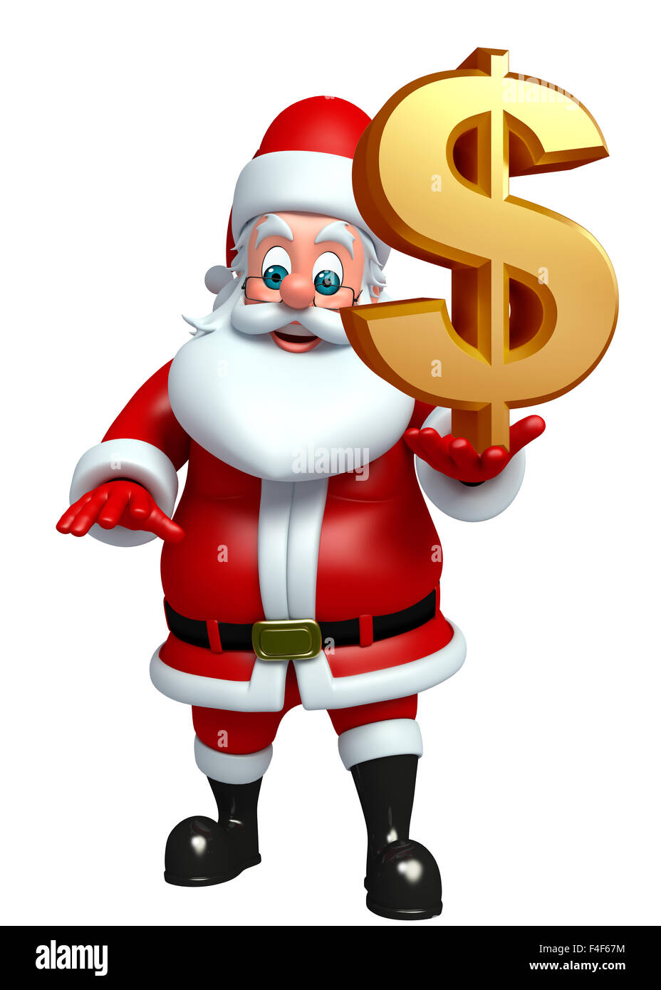 3d rendered illustration of santa claus with dollar Stock Photo - Alamy