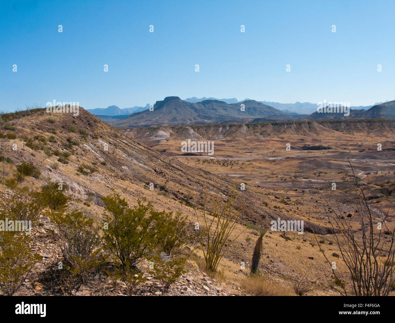 USA, Texas, Big Bend National Park, Painted Desert, Maverick Badlands ...