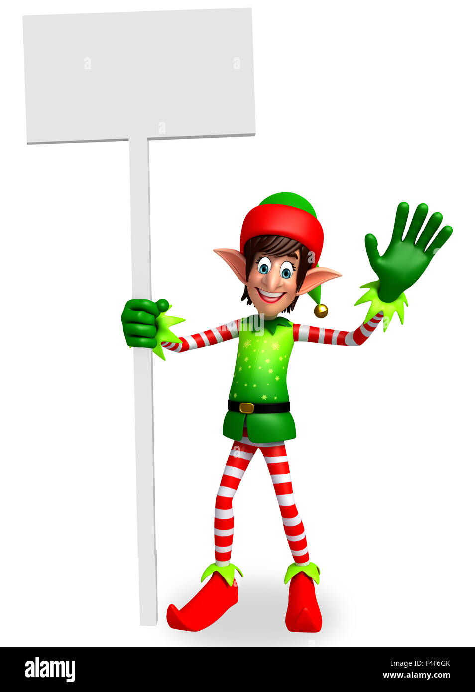 3d rendered illustration of elves with sign Stock Photo - Alamy