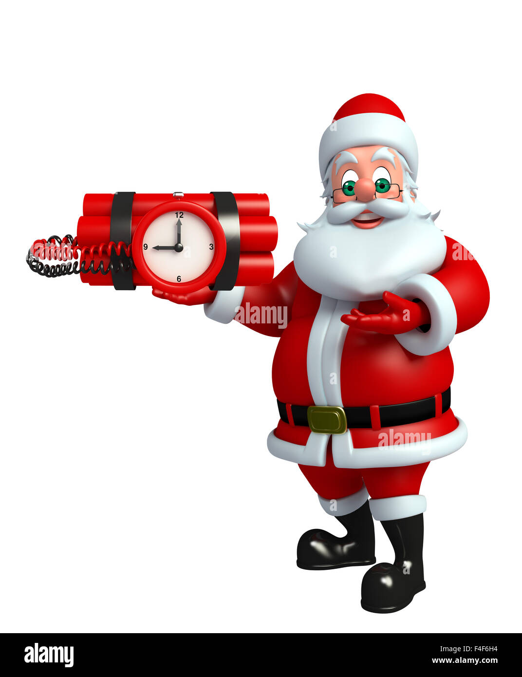3d rendered illustration of santa claus with time bomb Stock Photo - Alamy