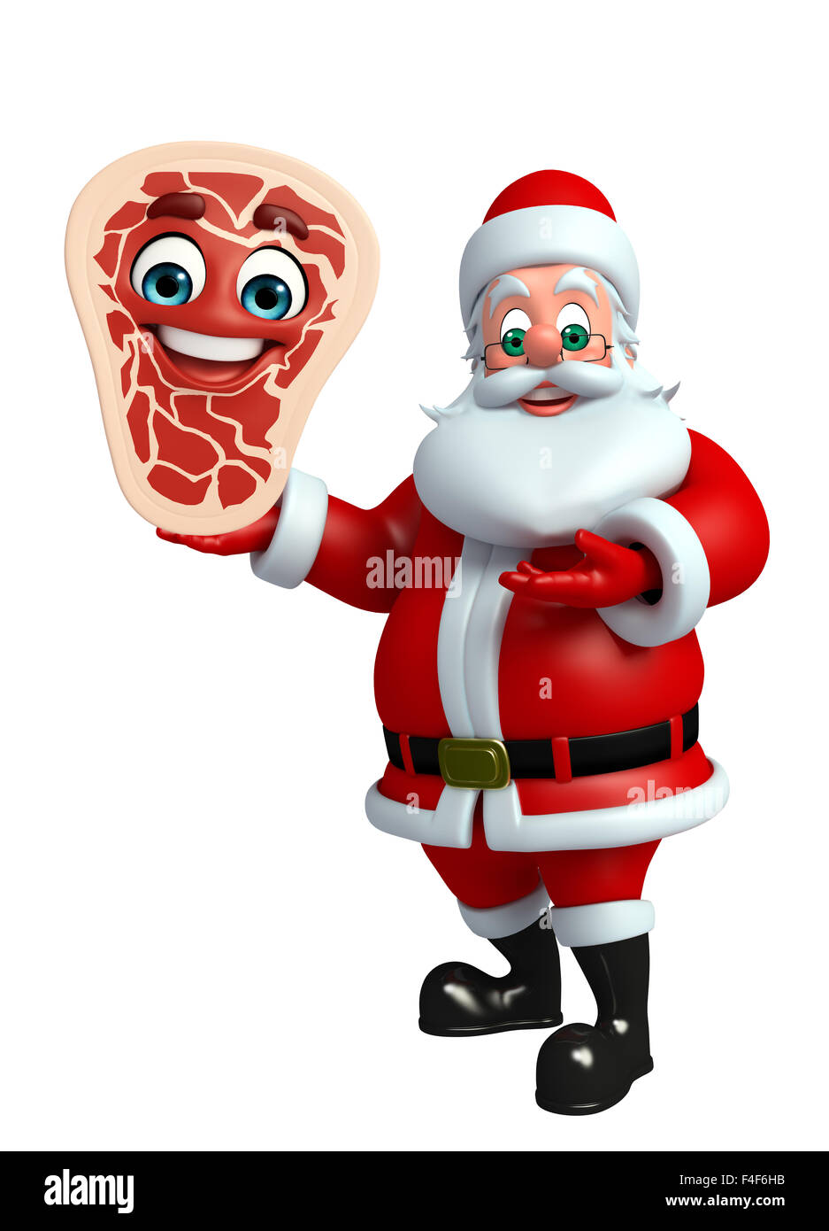 3d rendered illustration of santa claus with meat steak Stock Photo - Alamy