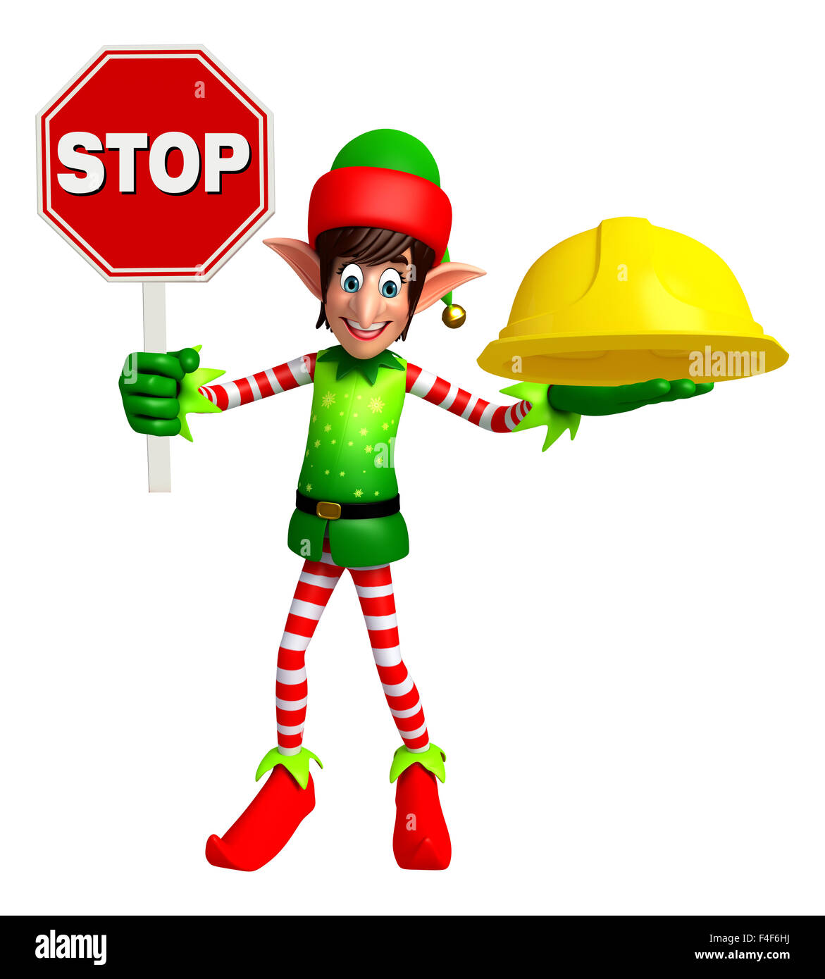 3d rendered illustration of elves with worker cap Stock Photo - Alamy