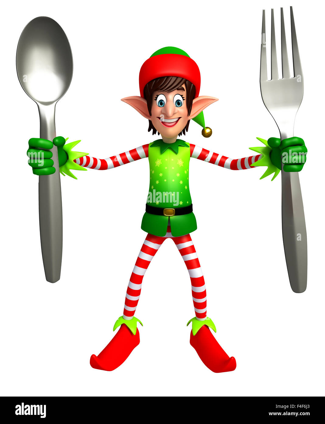 3d rendered illustration of elves with spoon Stock Photo - Alamy