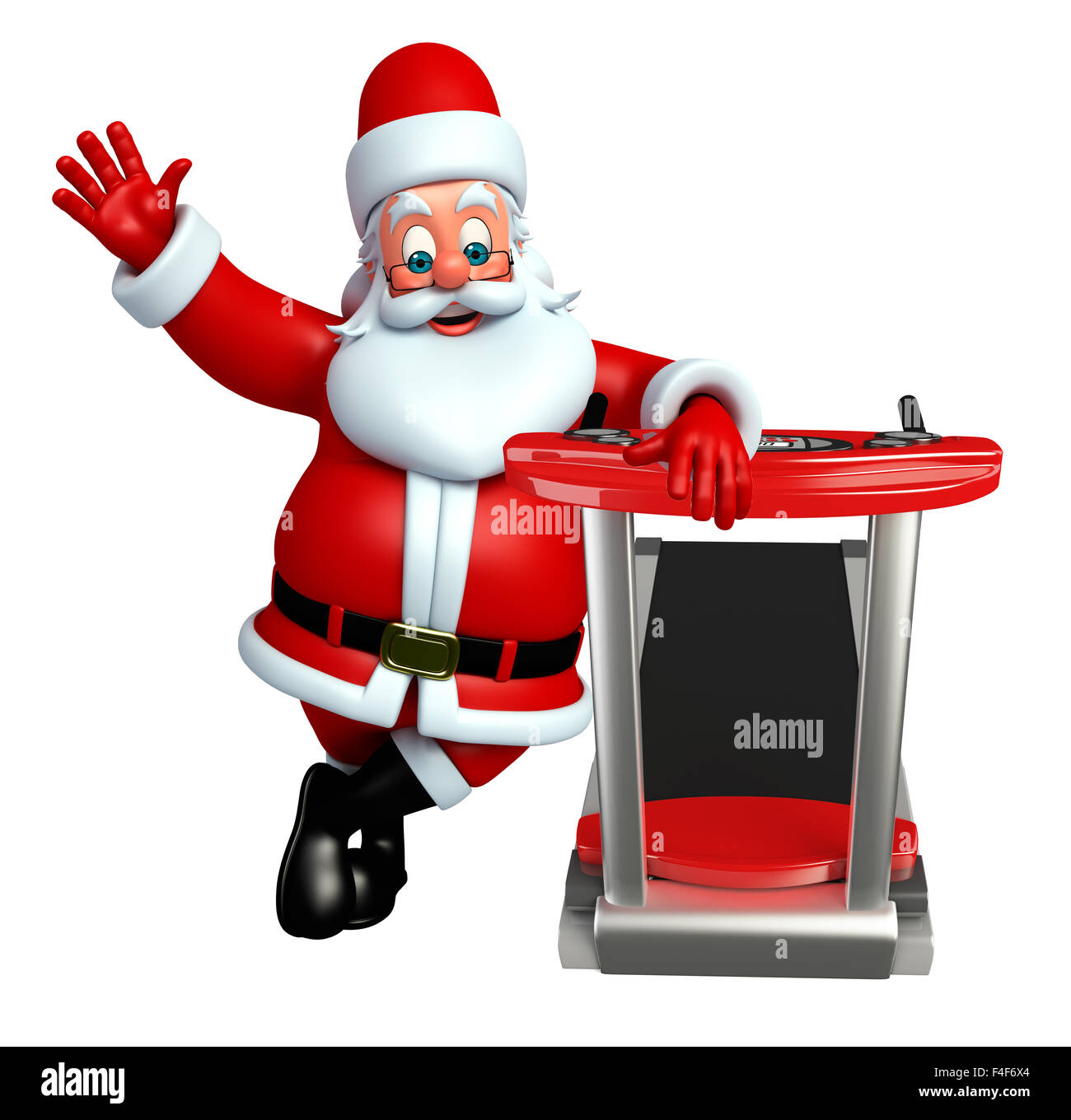 3d rendered illustration of santa claus with exrecising machine Stock ...