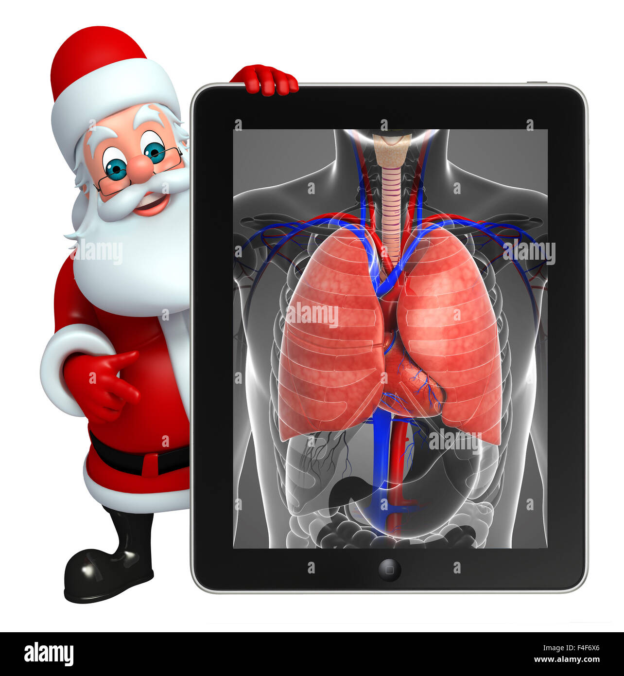 3d rendered illustration of santa claus with anatomical xray Stock ...
